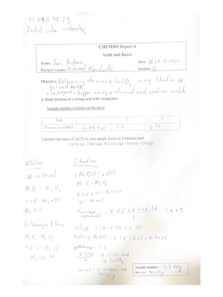 CHEM103 Report 6-1 | PDF