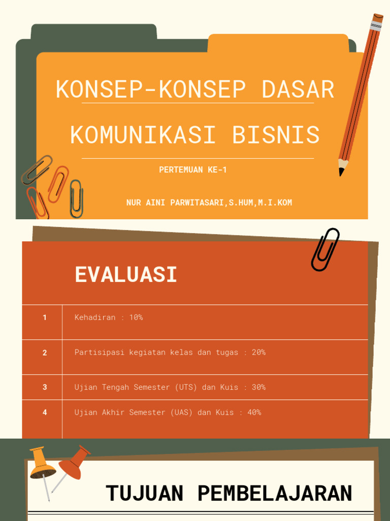 1 - Konsep-Konsep Dasar Komunikasi Bisnis | PDF | Karier & Perkembangan | Bisnis