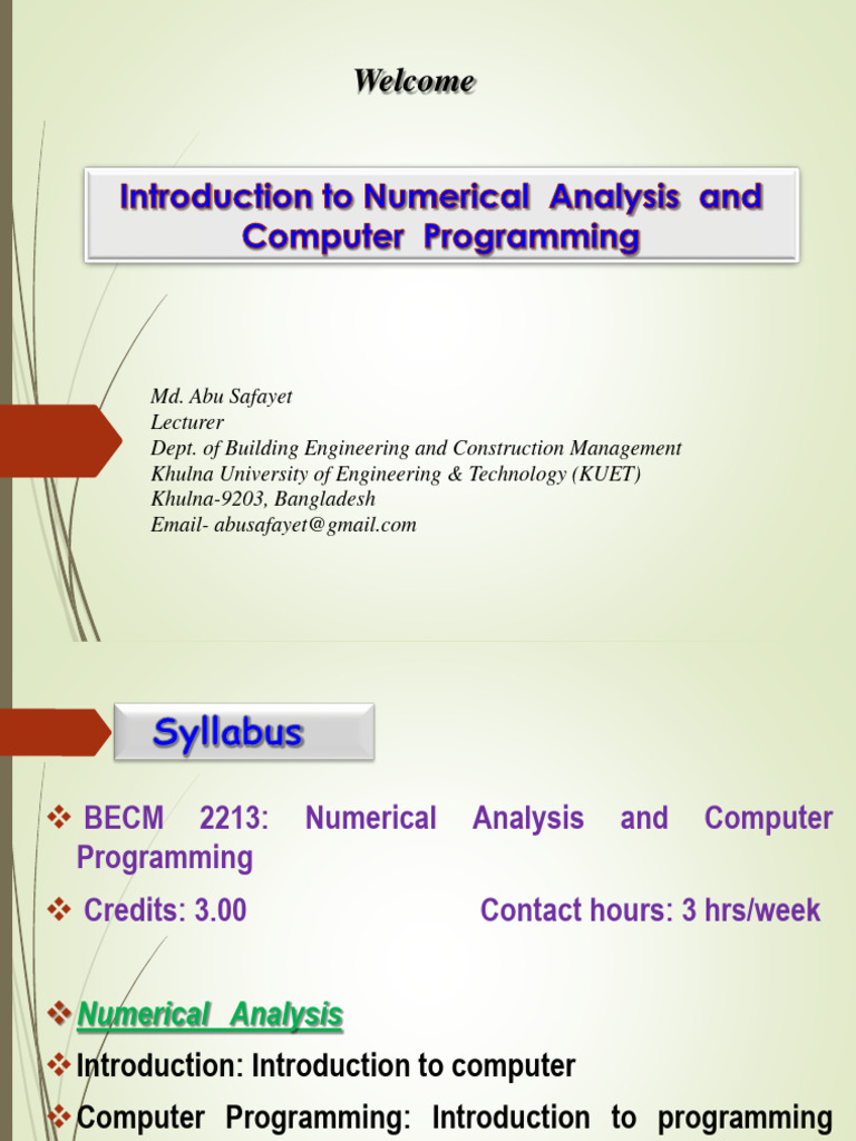 Introduction BECM 2213 | PDF | Numerical Analysis | Interpolation