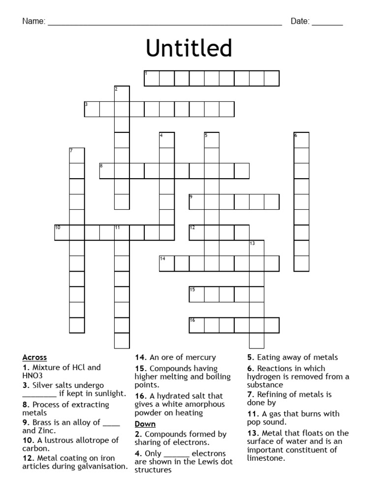 Crossword Puzzle - 10 | PDF