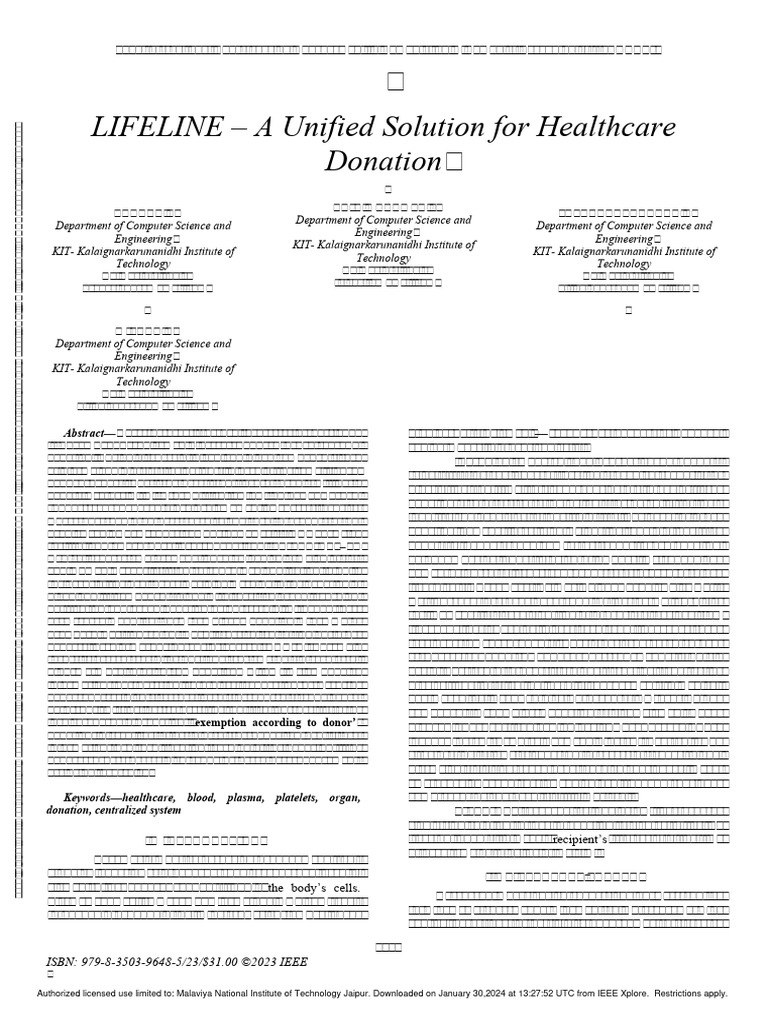 LIFELINE a Unified Solution for Healthcare Donation | PDF | Organ Donation | Mobile App