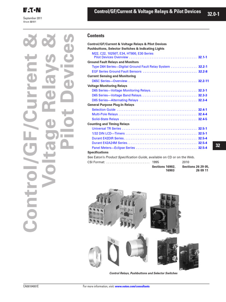Control Ground Fault Voltage Relay and Pilot Devices Cag Ca08104001e ...