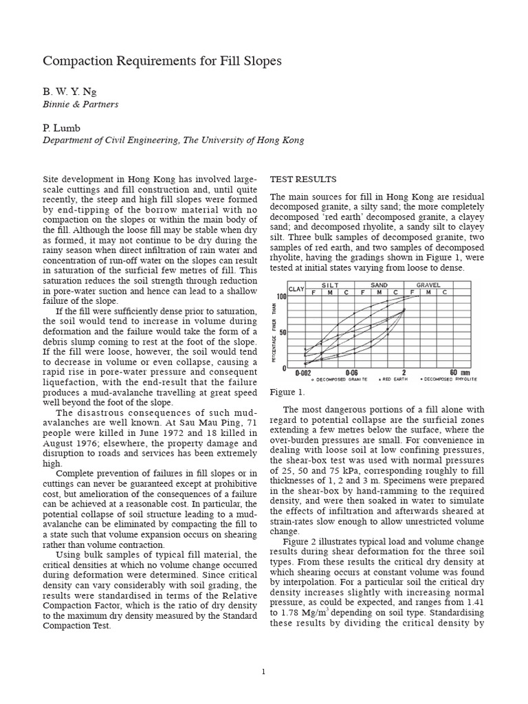 Compaction Requirements For Fill Slopes | PDF | Density | Soil