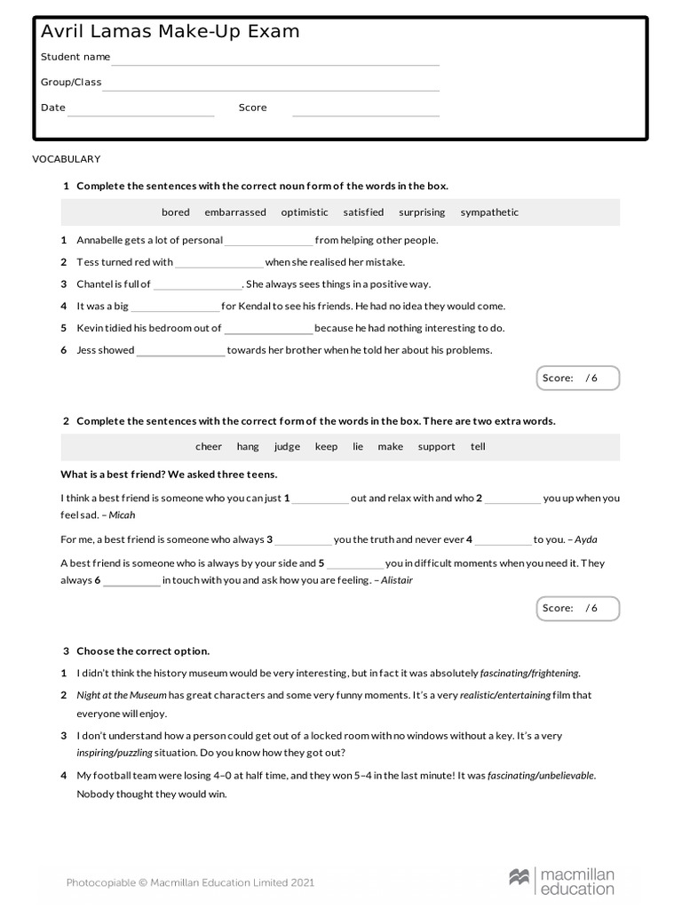 Lamas Make-Up Exam | PDF