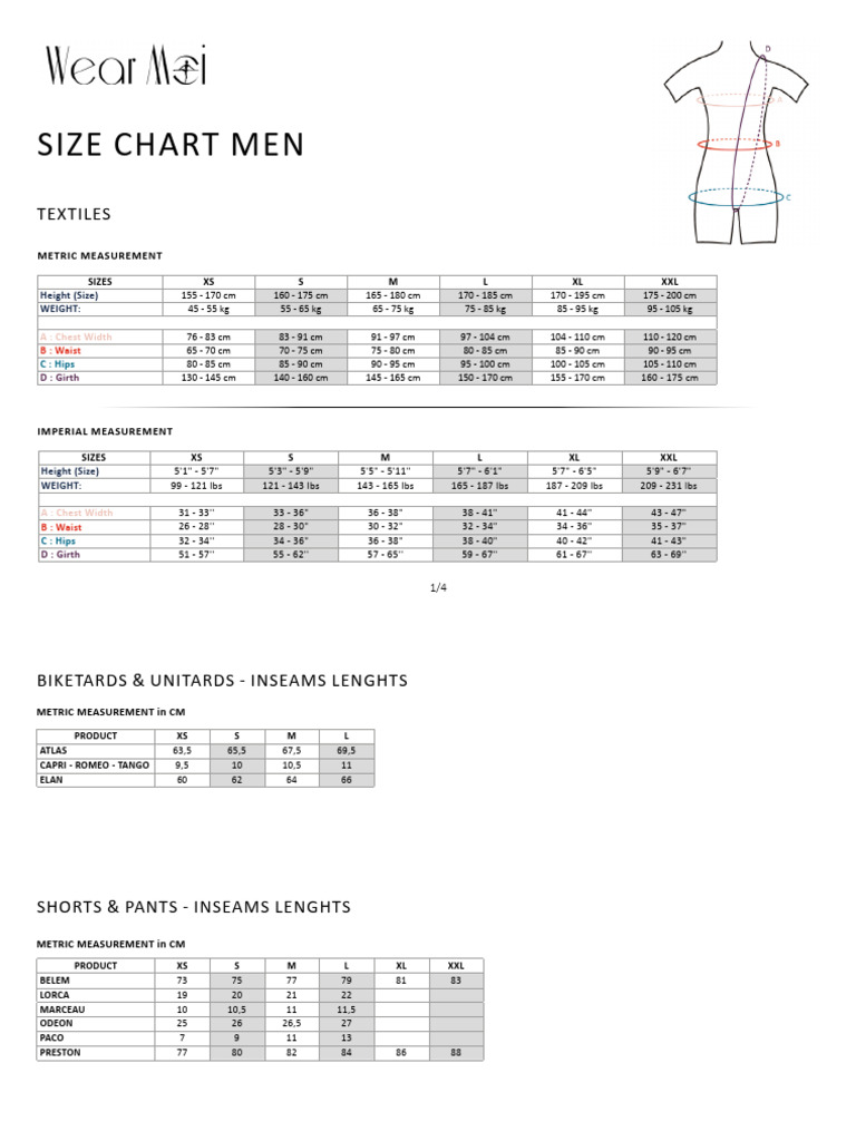 Size Chart Men&boys 2024 | PDF | Pound (Mass) | International System Of ...