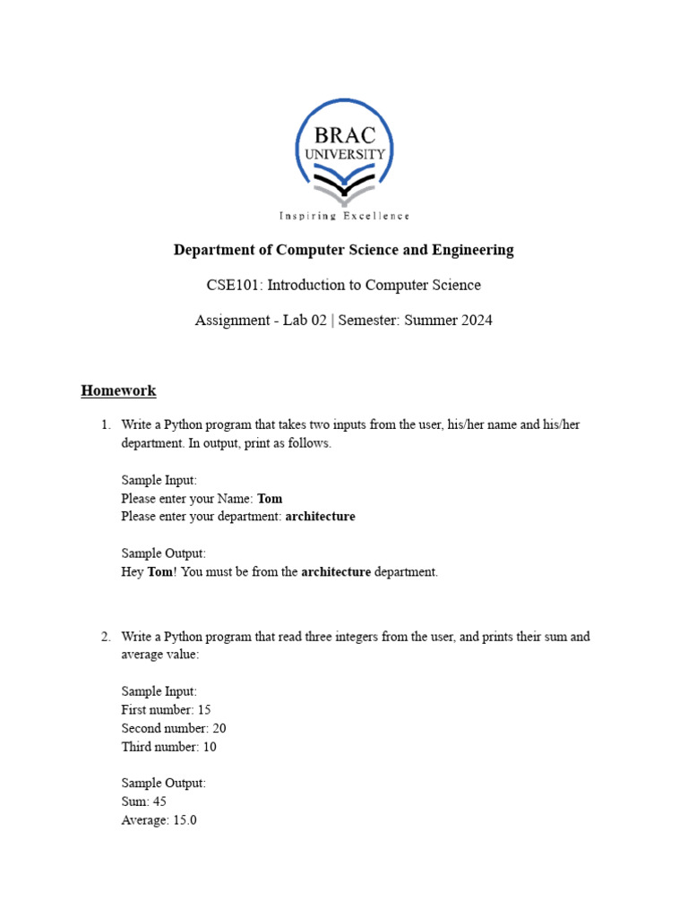 Python Programming Lab Assignment 2024 | PDF | Fahrenheit | Mathematics