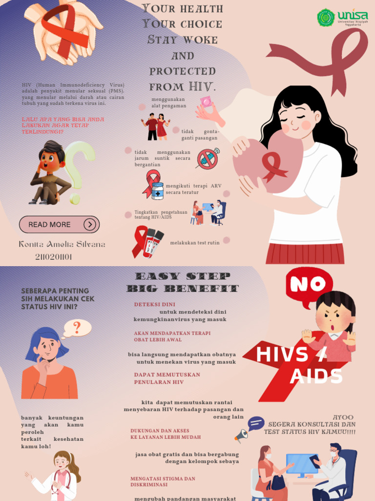 Konita Amelia - 2110201101 - Leaflet Hiv | PDF