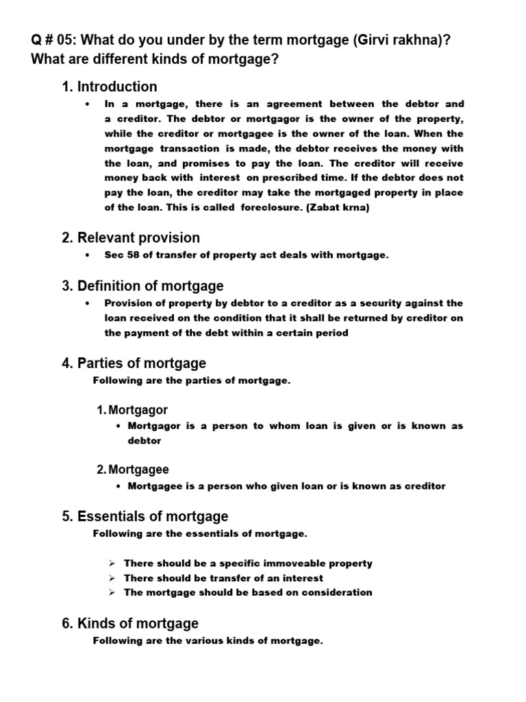 Types of Mortgages Explained | PDF | Mortgage Law | Mortgages