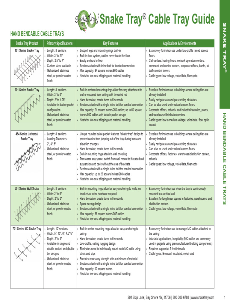 Snake Tray Cable Tray Guide | PDF | Screw | Cable Television
