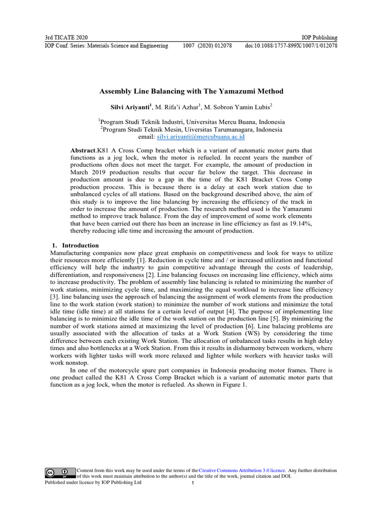 Yamazumi Method for Assembly Line Balancing | PDF | Welding | Construction