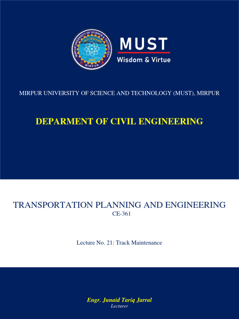 Lecture 21 Railway Engineering | PDF | Rail Transport | Land Transport