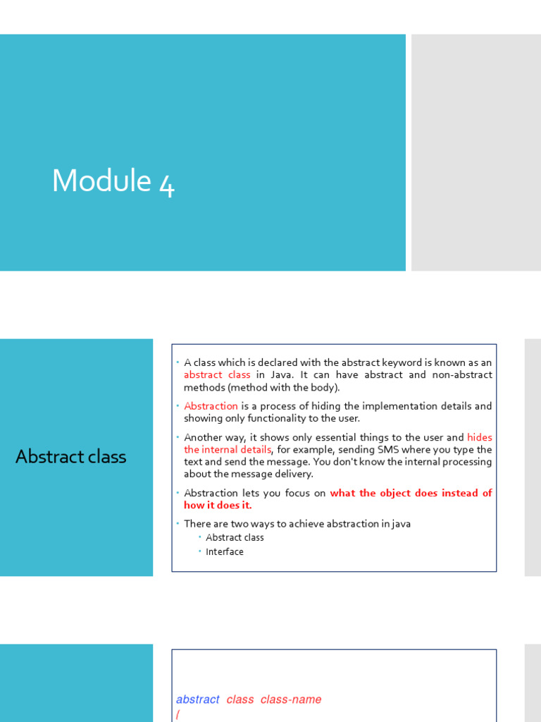Module 4 _UA | Download Free PDF | Method (Computer Programming) | Class (Computer Programming)