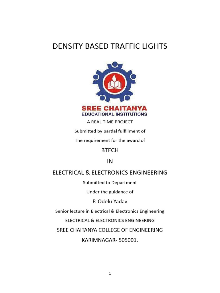 Density Based Traffic Lights | PDF | Embedded System | Microcontroller Density Based Traffic Lights | PDF | Embedded System | Microcontroller