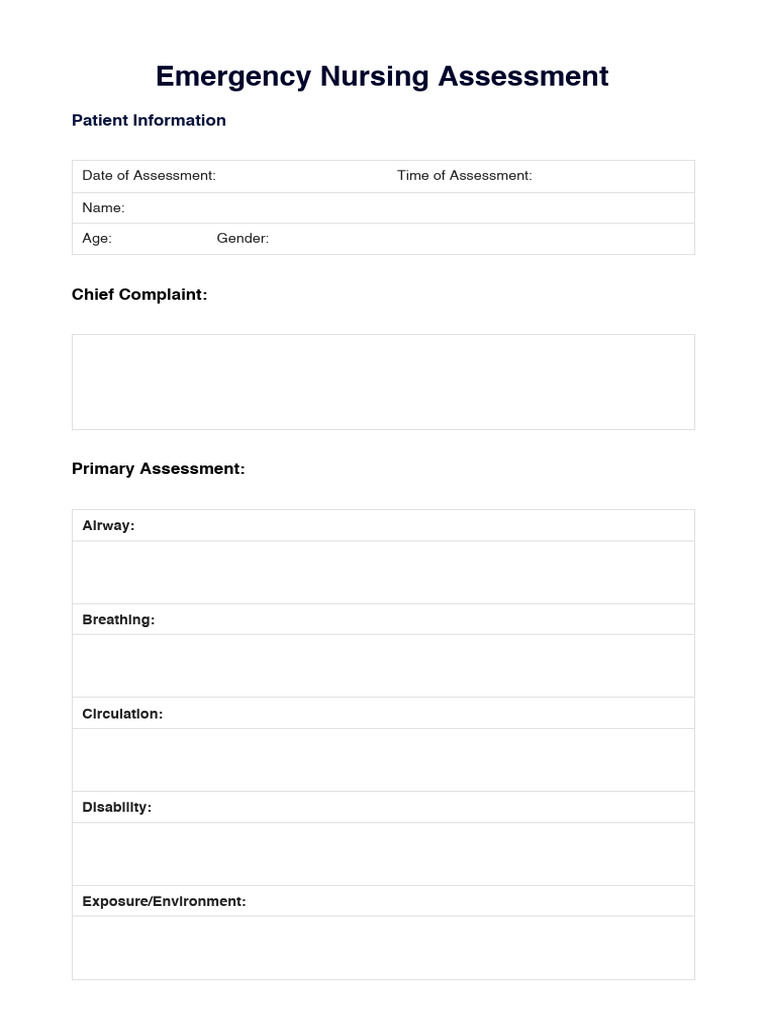 Emergency Nursing Assessment Guide | PDF