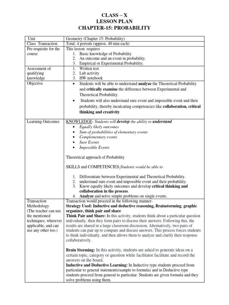 Chapter 15 - Probability | PDF | Critical Thinking | Probability