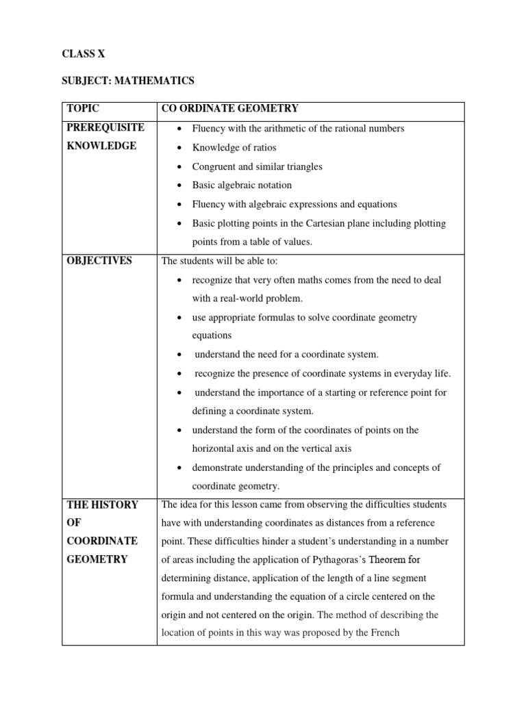 Chapter 7 Coordinate Geometry Pdf Cartesian Coordinate System Analytic Geometry