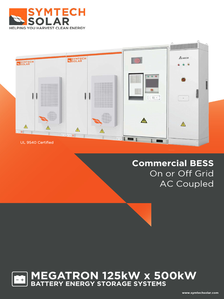 MEGATRON 125kW To 500kW - Datasheet - Air Cooled BESS - UL - 2024 ...