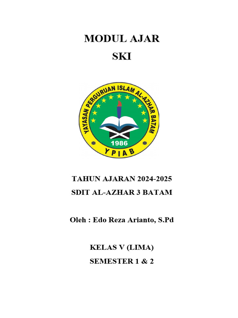 MODUL AJAR SKI KELAS 5 2024 2025 | PDF