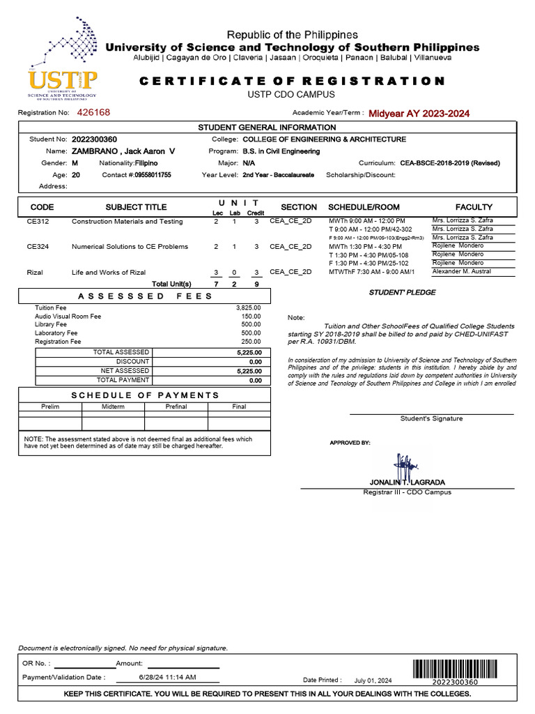 Student Actual Load UstpEBm2axWiG0 | PDF | Fee