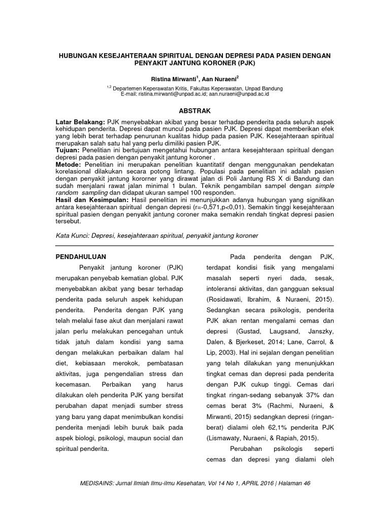 Hubungan Kesejahteraan Spiritual Dengan | PDF