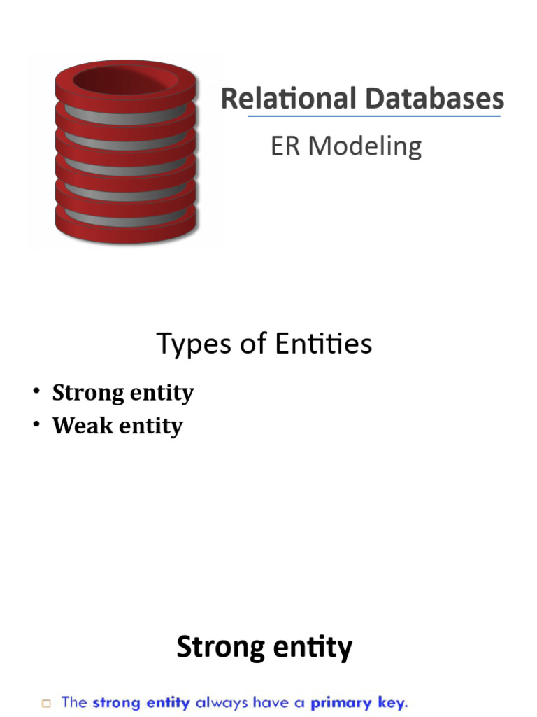 Understanding Strong and Weak Entities | PDF
