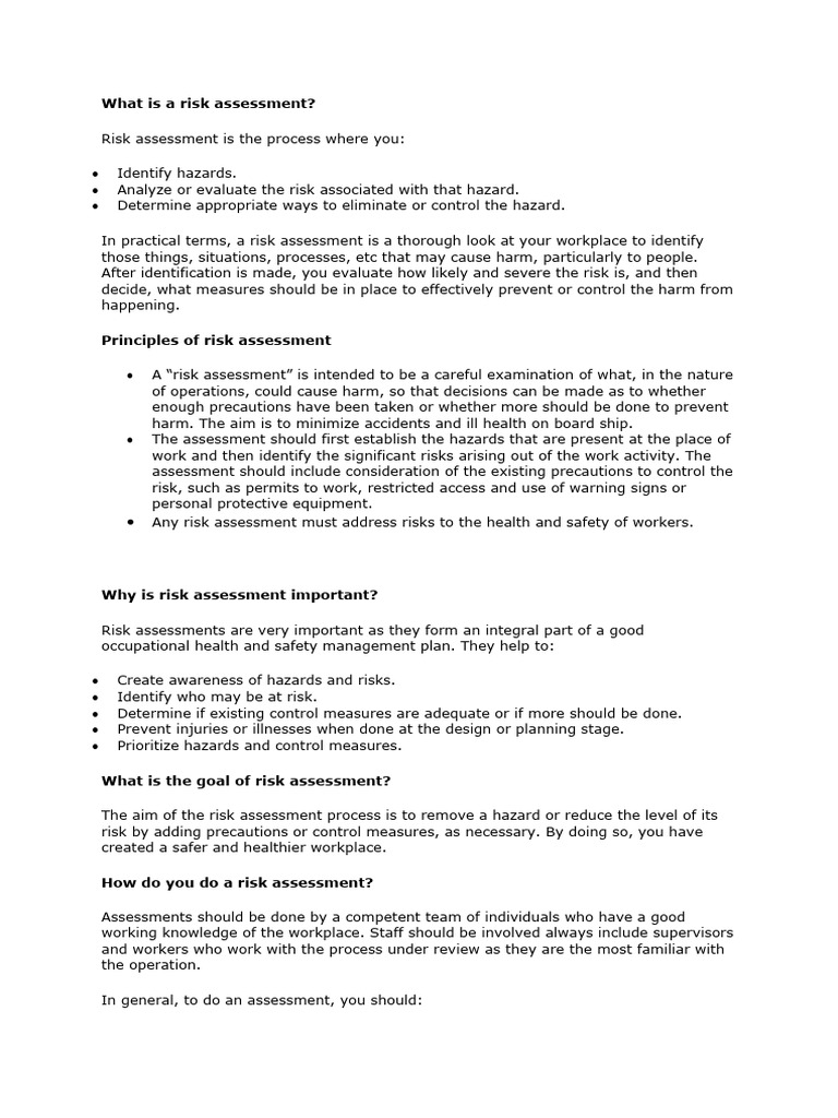 Risk Assesment Notes | PDF | Risk | Risk Assessment
