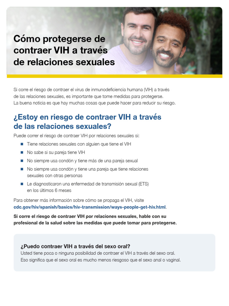 Nlm Hiv Sex Sp 508c Pdf Vih Infección Transmitida Sexualmente