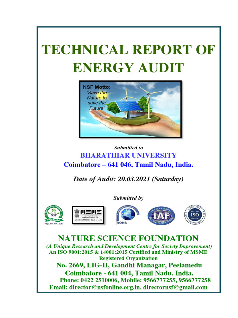 Technical Report of Energy Audit | PDF | Energy Conservation | Efficient Energy Use