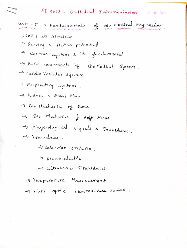 BMI Reg 2017 EI8073 Handwritten Notes | PDF BMI Reg 2017 EI8073 Handwritten Notes | PDF