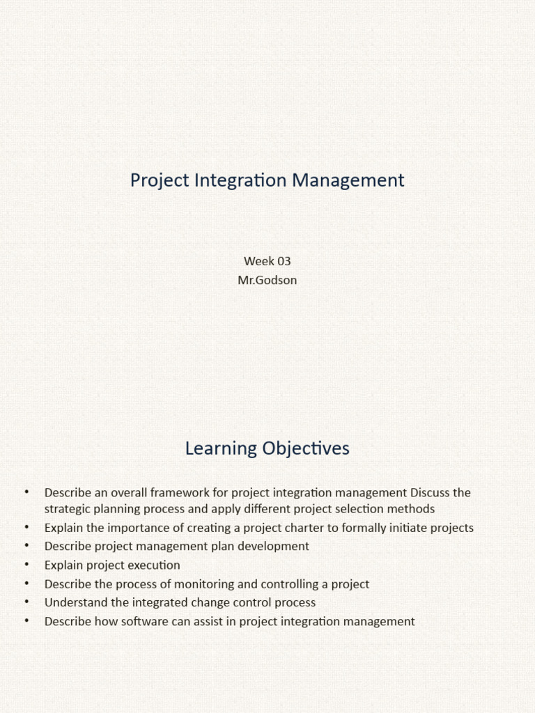 Week 03 - Project Integration Management | PDF | Project Management | Net Present Value
