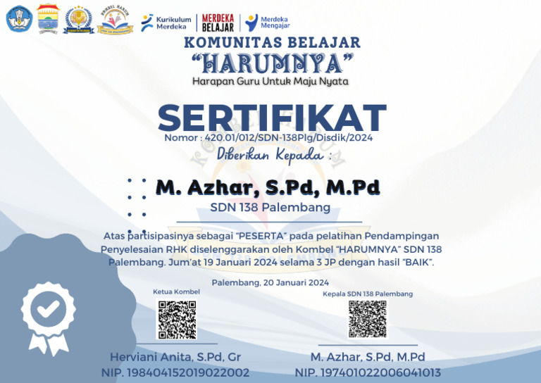 M. Azhar Kombel (Pelat. Pendampingan Peny. RHK) | PDF