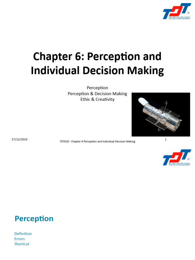 Chap 6 Perception Decision Making | PDF | Decision Making | Perception