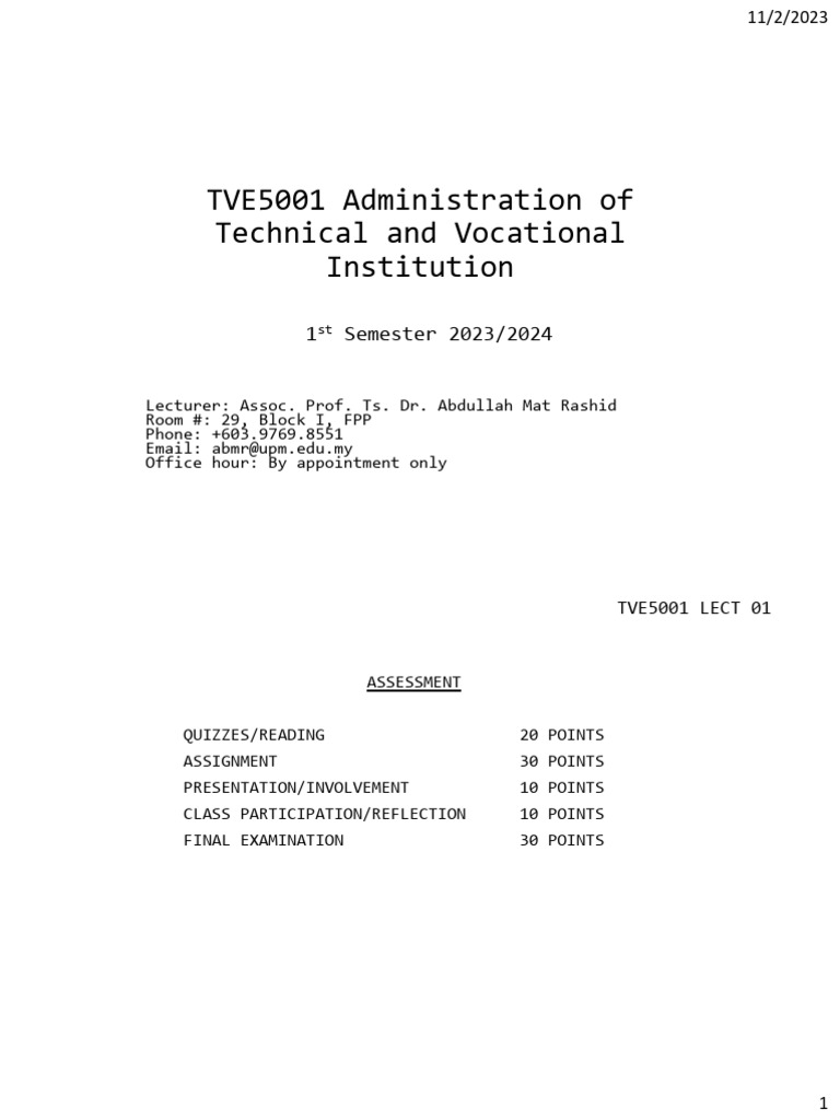 Lect 01 | PDF | Vocational Education | Teachers