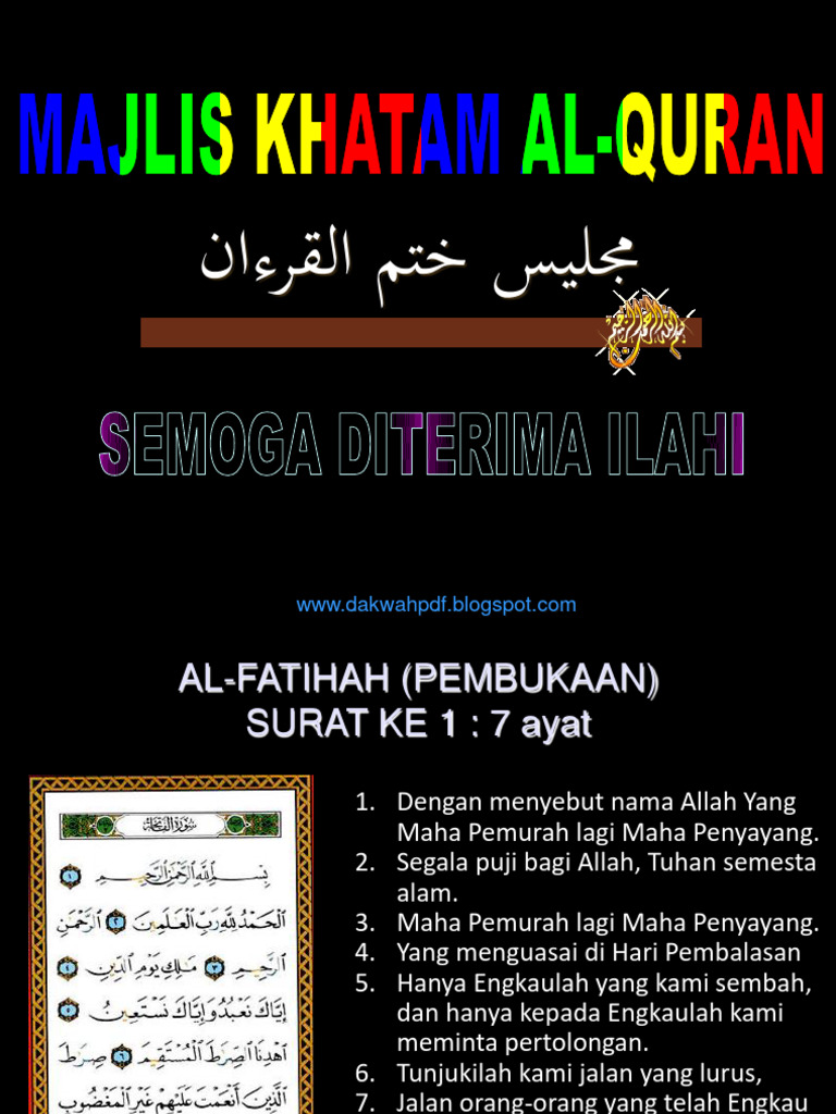 Majlis Khatam Al Quran 2021 | PDF