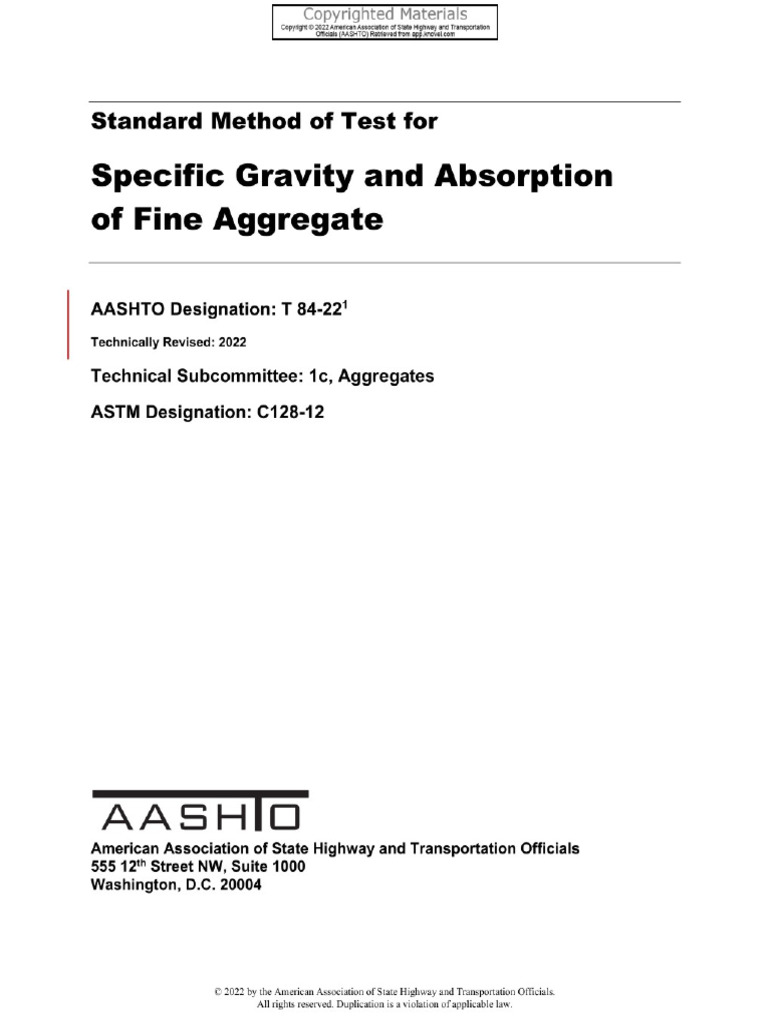 Aashto T84-22 | PDF