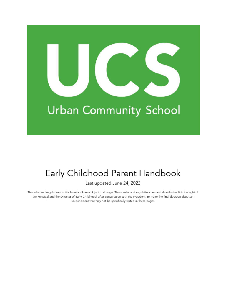 UCS ECC Parent Handbook - Updated 6-24-22 | PDF | Child Custody ...