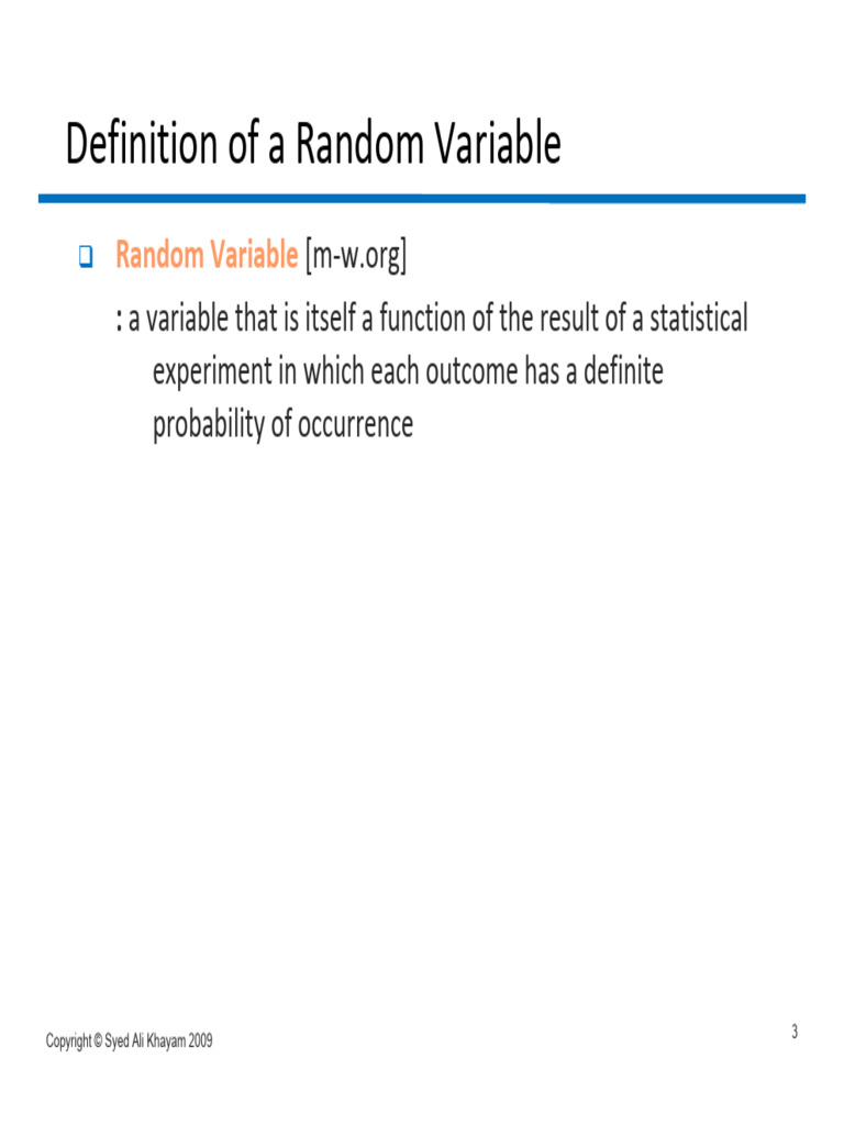 Chapter 03 Random Variables | PDF | Probability Distribution | Poisson ...