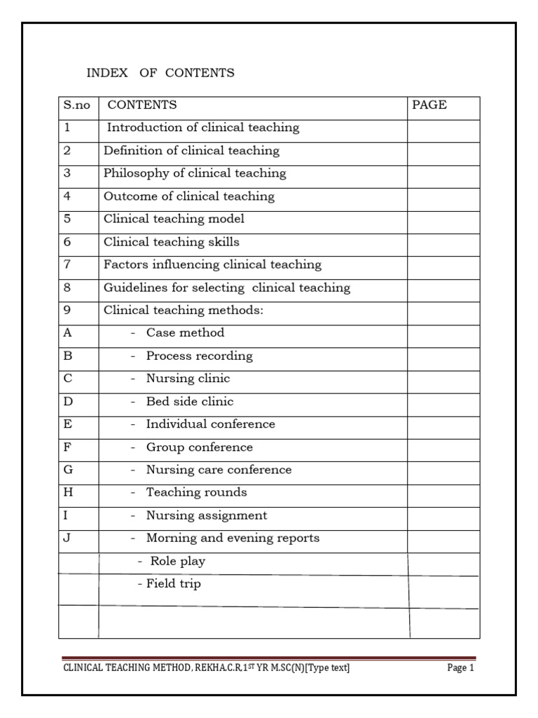 Clinical Teaching Methods | PDF | Nursing | Teaching Method Clinical Teaching Methods | PDF | Nursing | Teaching Method