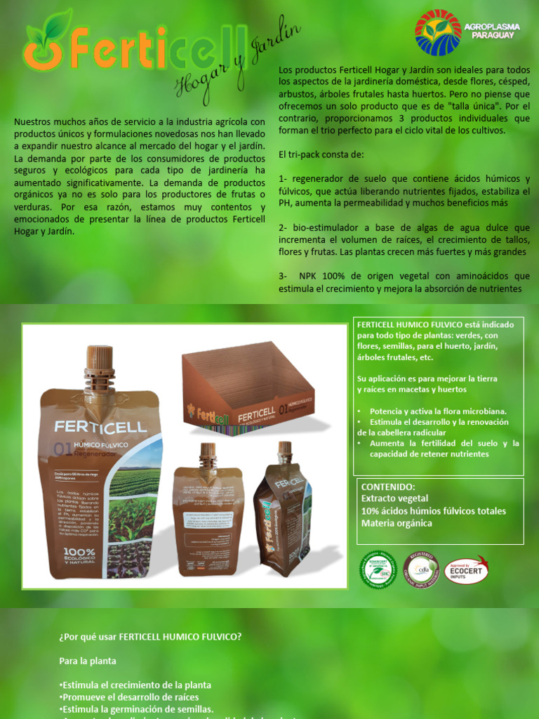 Ferticell Hogar y Jardín PY v2 | PDF | Suelo | Plantas