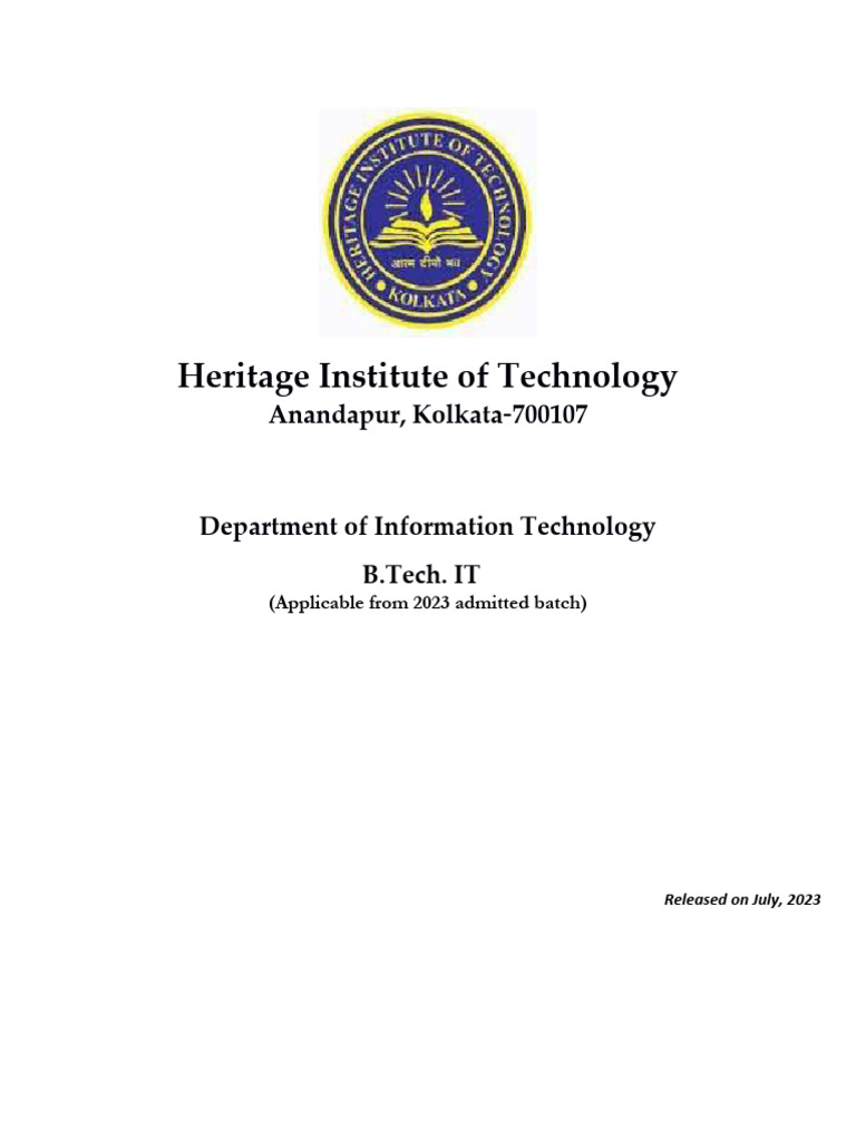 B.Tech IT Syllabus 2023 - Heritage Institute | PDF | Bipolar Junction ...