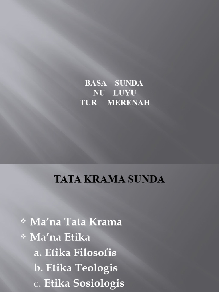 Basa Sunda Nu Luyu Tur Merenah | PDF