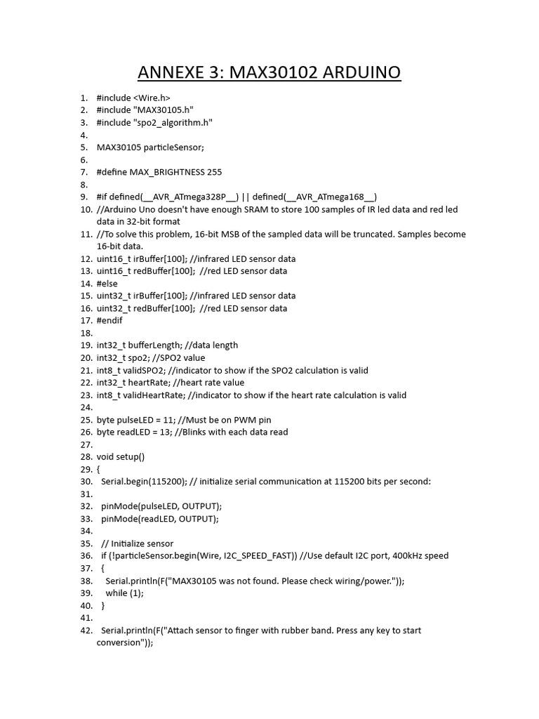 Annexe 3: Max30102 Arduino | PDF | Computer Engineering | Computer Data