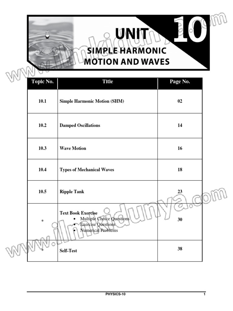 10th Class Physics Chapter 10 | PDF | Waves | Oscillation