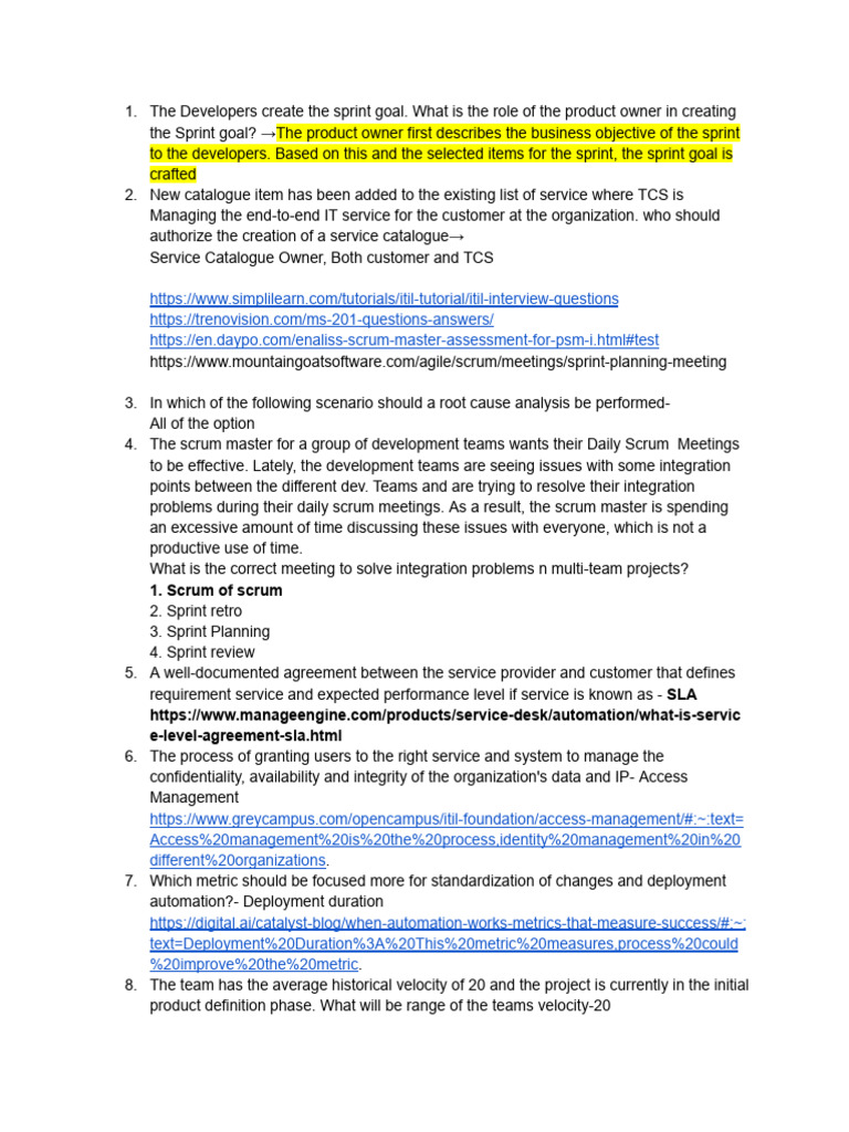 Process Questions | PDF | Scrum (Software Development) | Agile Software ...