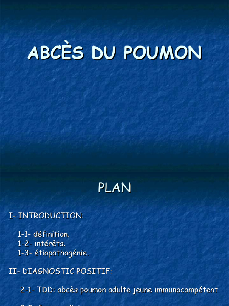 Abcès pulmonaire : diagnostic et traitement | PDF | Poumon | Tuberculose