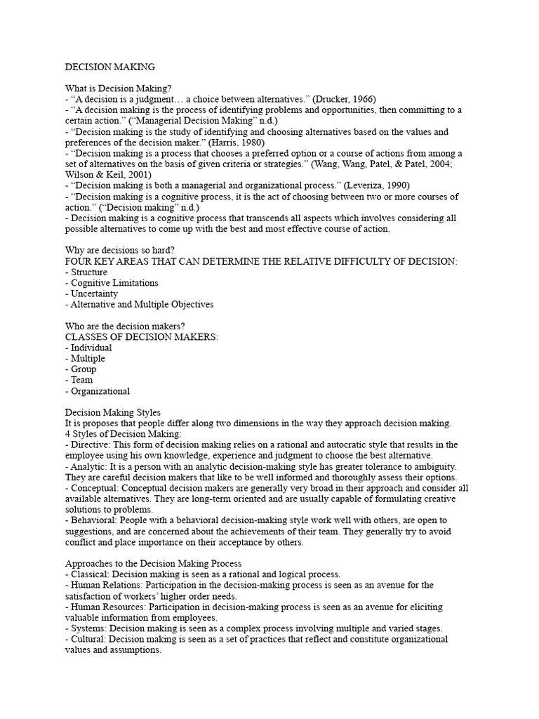 DECISION MAKING | Download Free PDF | Decision Making | Cognition