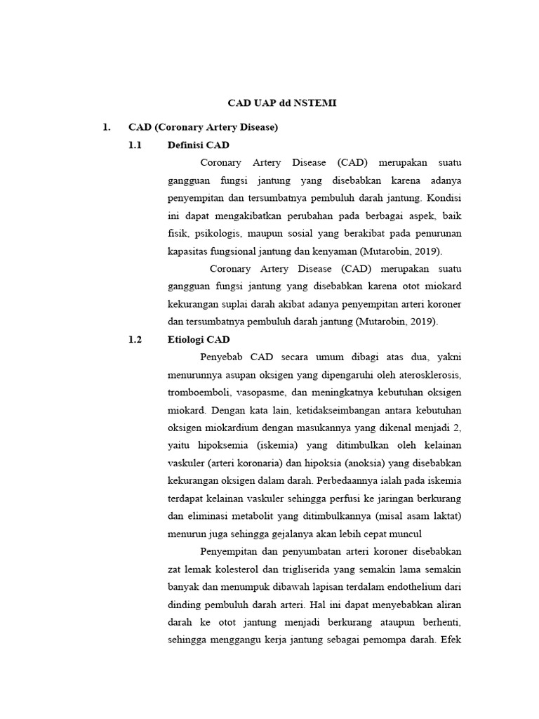 CAD UAP DD NSTEMI | PDF | Sains & Matematika