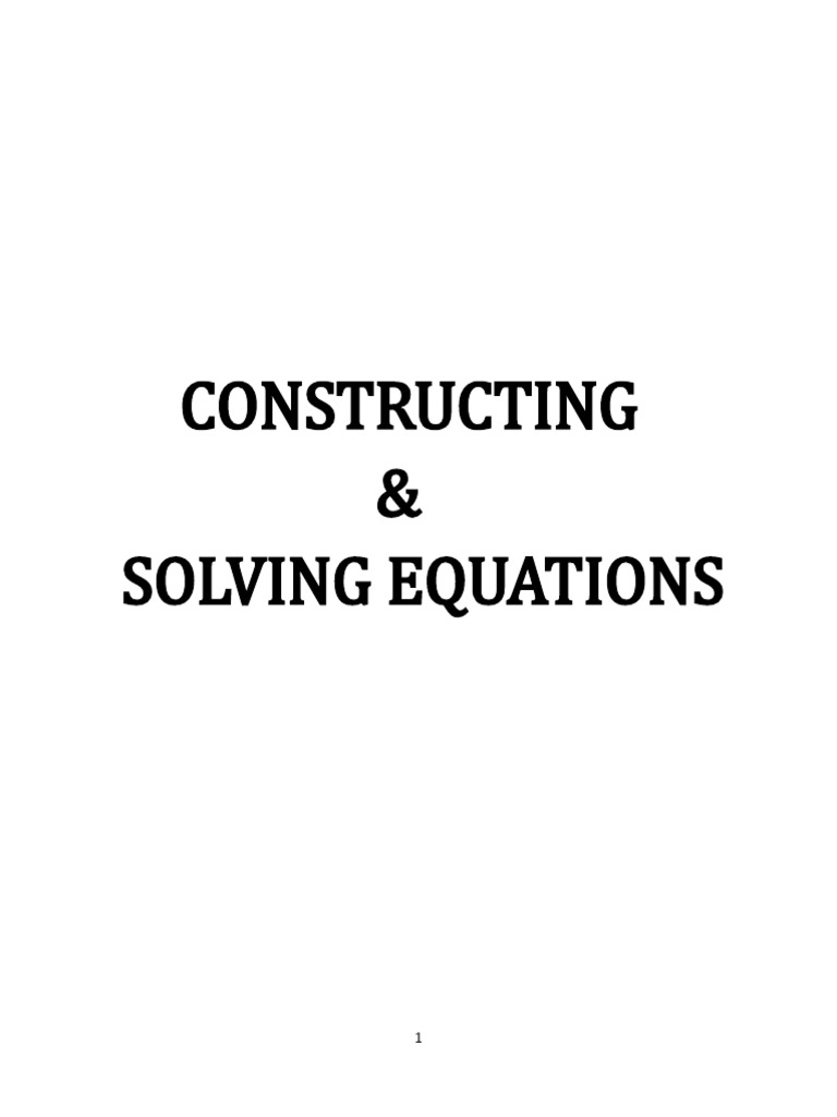 3.constructing - Solving Equations Answers | PDF | Geometry | Mathematics