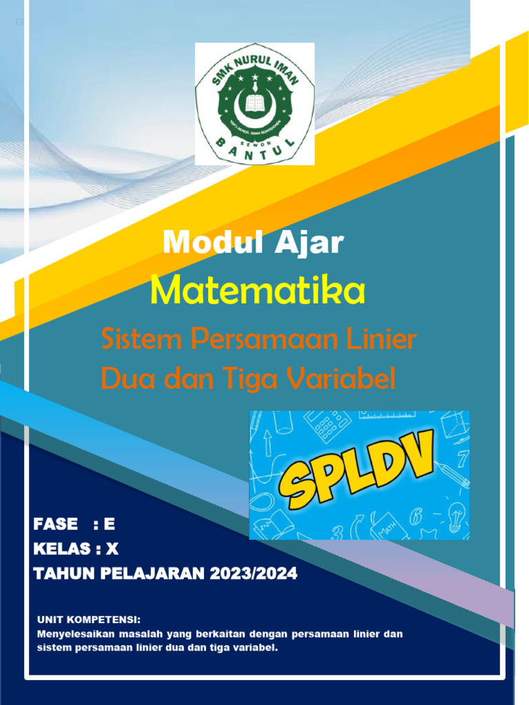Modul Ajar SPLDV Fase E 2223 | PDF
