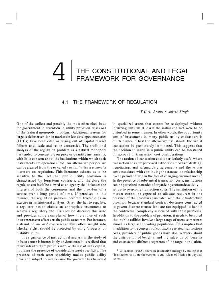 The Constitutional and Legal Framework For Governance | PDF | Economics ...
